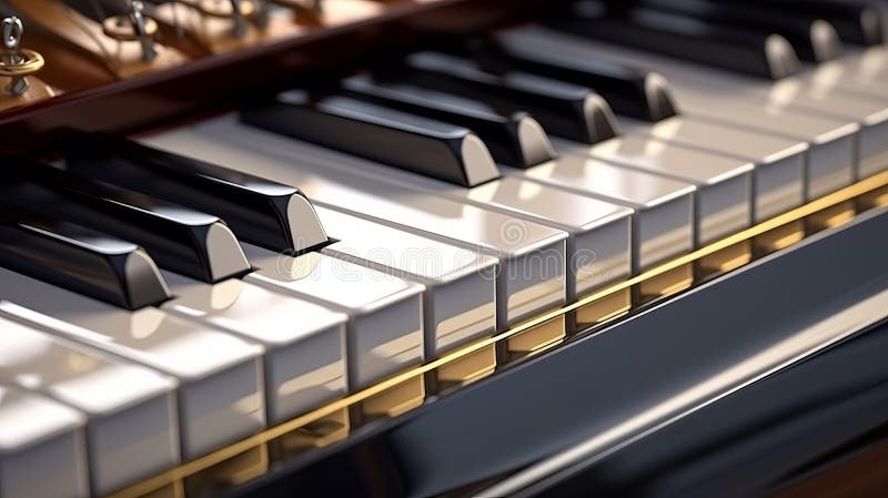 Classic Piano Key. Generative AI Stock Illustration - Illustration of ...