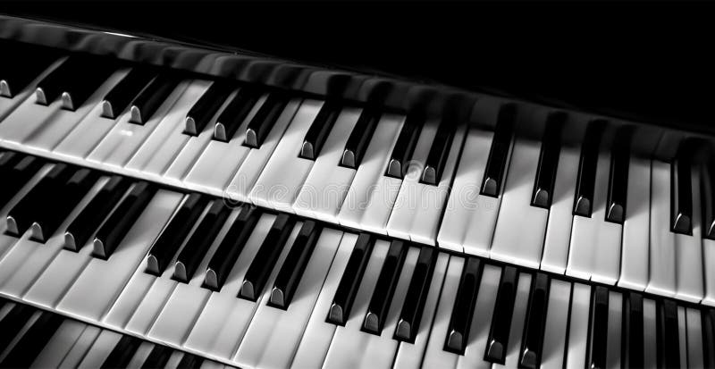 Classic Piano Key with White and Black Keys - AI Generated Image Stock ...