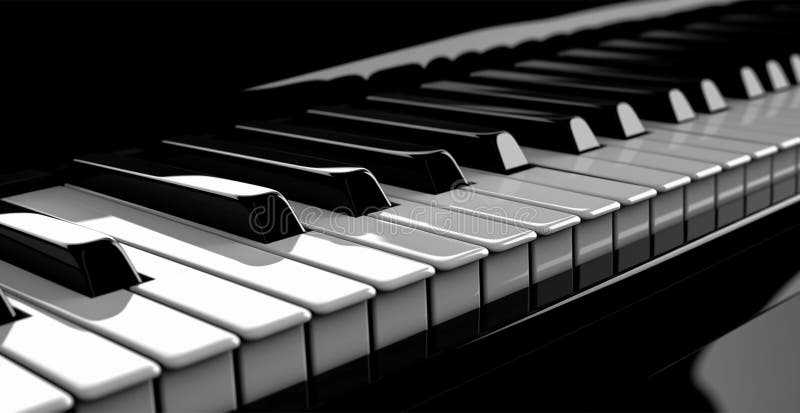 Classic Piano Key with White and Black Keys - AI Generated Image Stock ...
