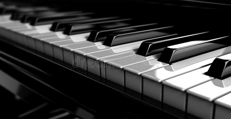 Classic Piano Key with White and Black Keys - AI Generated Image Stock ...