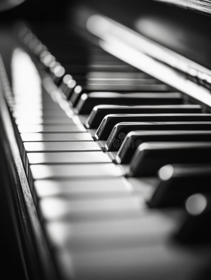 A Classic Piano in Monochrome Tones Stock Image - Image of piano, white ...