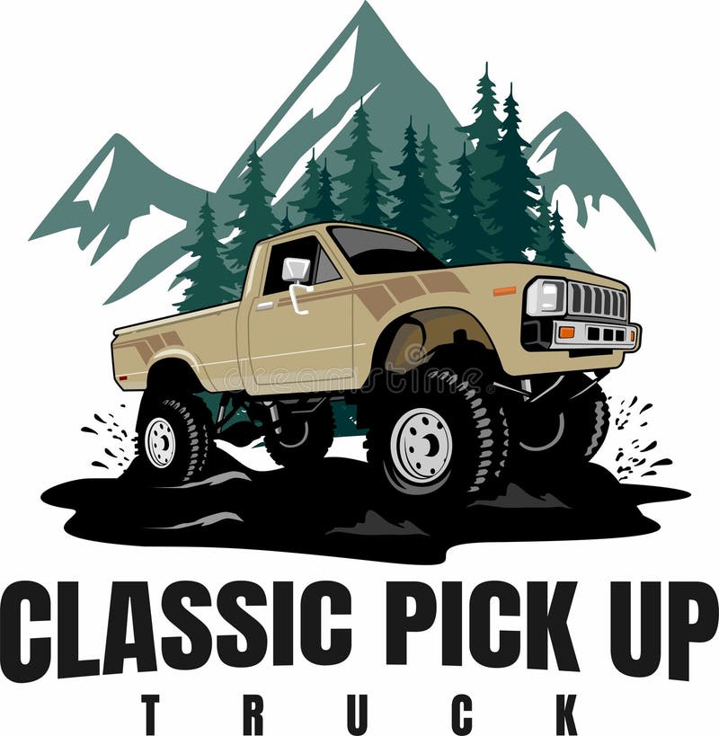 Vintage 4x4 Pick Up Truck Silhouette Stock Illustrations – 110 Vintage ...