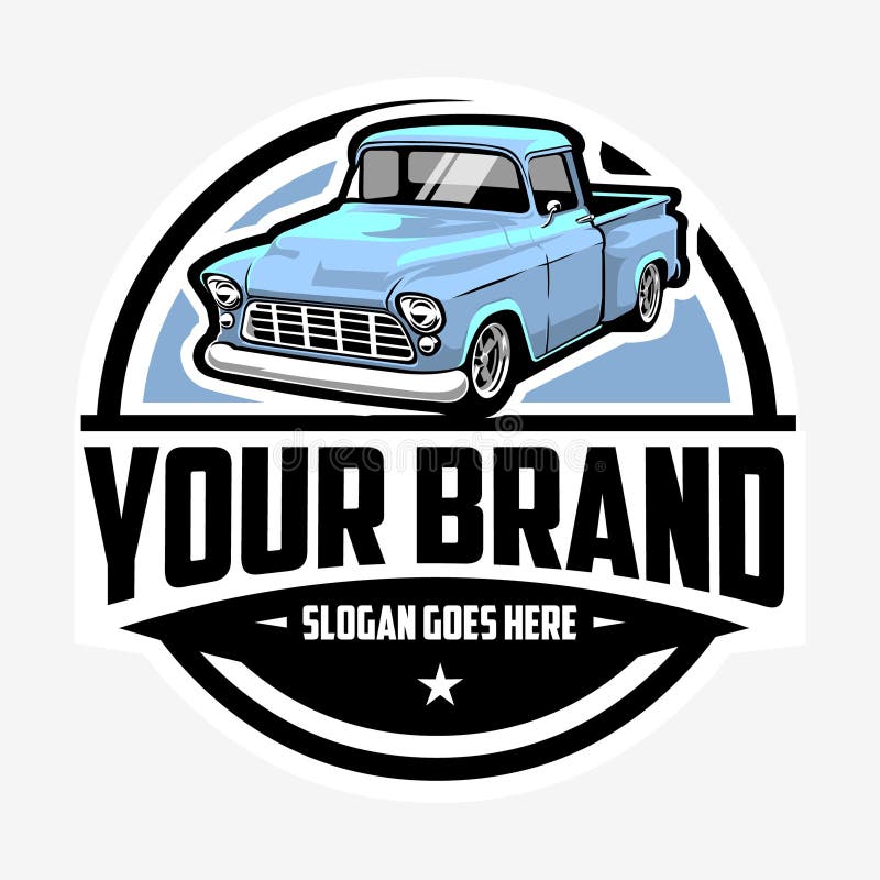 Classic Pickup Truck Circle Emblem Logo Vector Art Isolated. Farm Truck ... Classic Pickup Truck Circle Emblem Logo Vector Art Isolated. Farm Truck ...