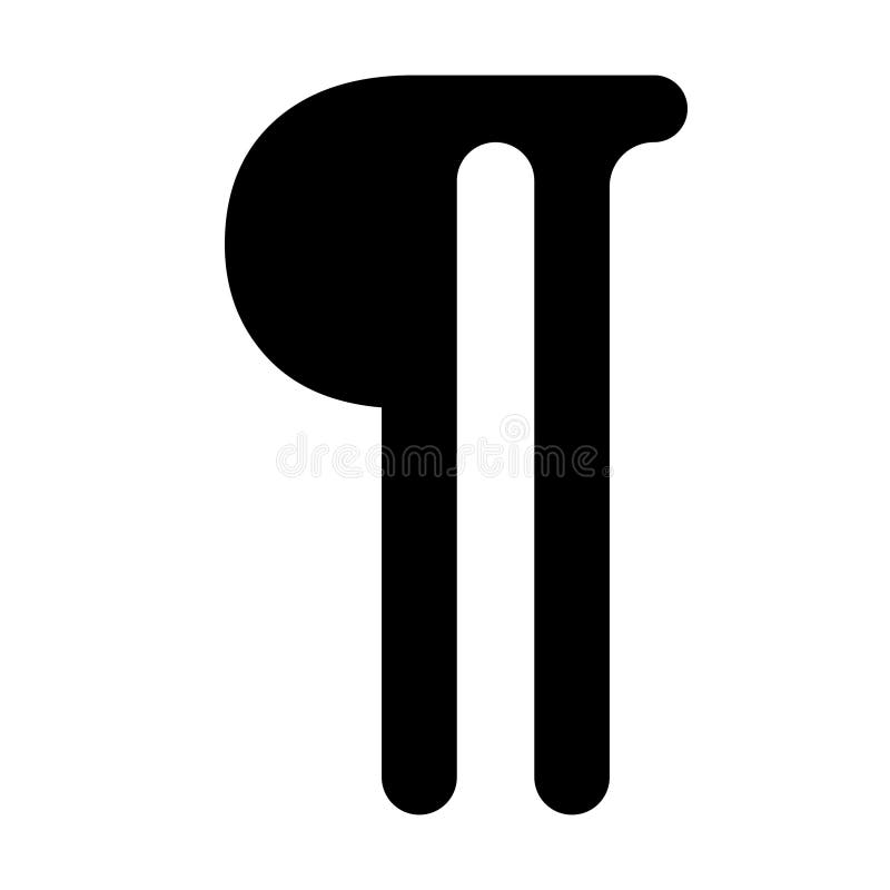 Classic Pilcrow Paragraph Mark, Black on White. Simple, Graphic Element ...