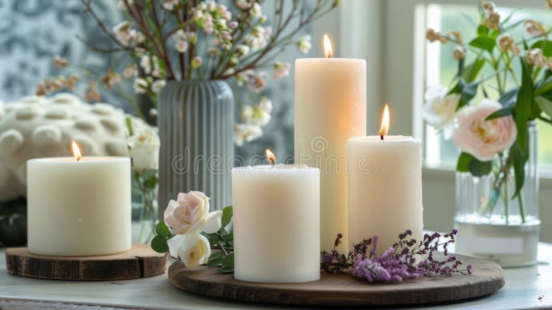 Classic Pillar Aromatic Candles for Timeless Elegance Stock ...