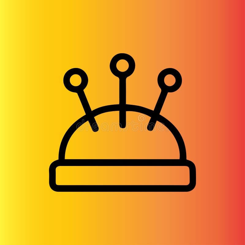 Classic Pin Cushion Shows Organization and Care for Sewing Needs Stock Illustration ...