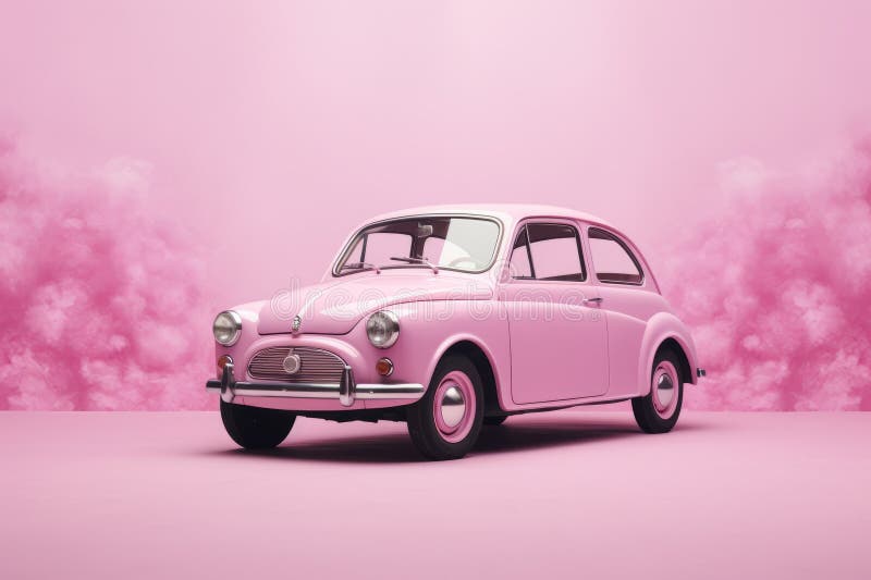 Ken and Barbie in a Pink Car Isolated on a White Background Stock ...