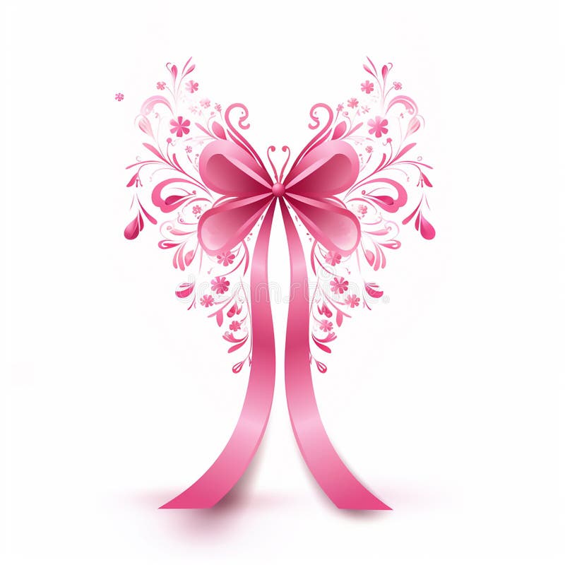 Classic Pink Ribbon for Love and Support Stock Illustration ...