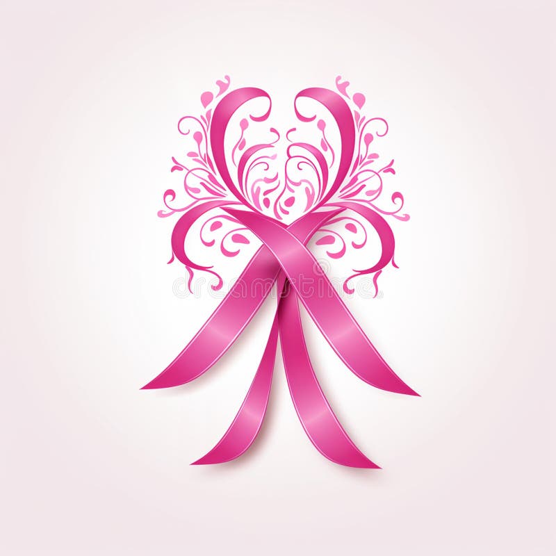 Classic Pink Ribbon on a White Background Perfect for Your Wedding ...