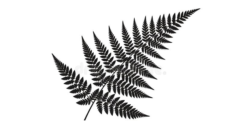 Silhouette of a Fern Leaf, Featuring Intricate, Finely Divided ...