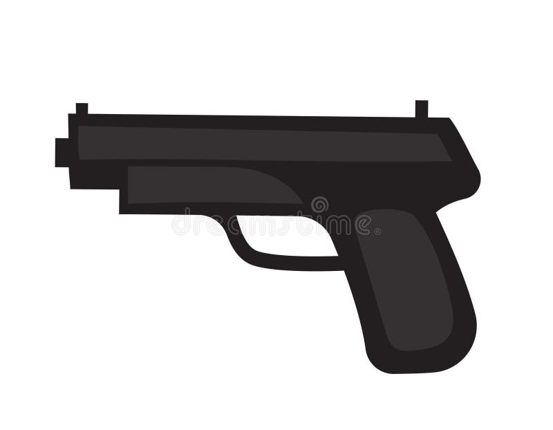 Classic pistol side view. stock vector. Illustration of police - 235929594