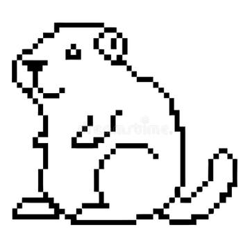 Classic Pixel Outline of a Gopher Standing on Its Hind Legs with a ...