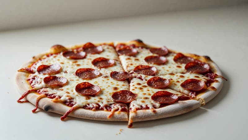 Classic Pizza Slice with Cheesy Toppings and Crispy Pepperoni Stock ...