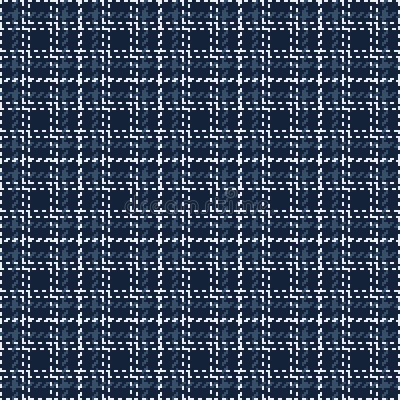 Classic Plaid Pattern. Seamless Checkered Design in Navy and White Hues ...