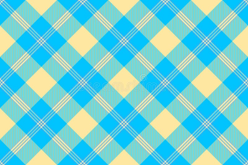 Classic Plaid Pattern in Vibrant Turquoise and Soft Yellow. Seamless ...