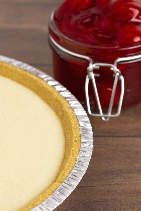 Classic No Bake Cherry Cheesecake in a Graham Cracker Crust Stock Photo ...