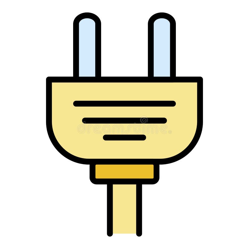 Classic Plug Cable Icon Color Outline Vector Stock Vector ...