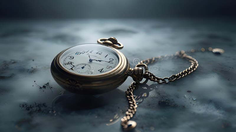 A Classic Pocket Watch Floating in a Dreamy Futuristic Mist Stock ...