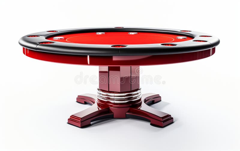 Classic Poker Table on White -Generative Ai Stock Illustration ...