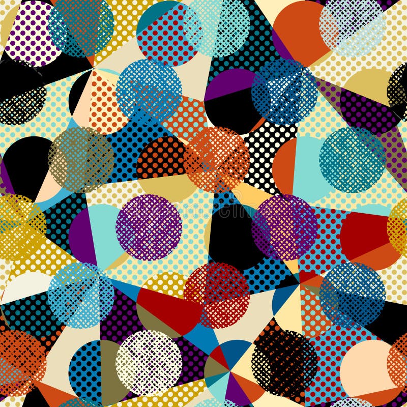 Classic Polka Dot Pattern in a Patchwork Collage Style. Stock Vector ...