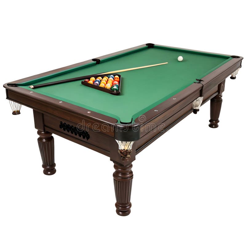 Classic Pool Table Isolated on White Background Stock Illustration ...