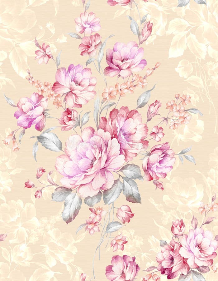 Classic Popular Flower Seamless Pattern Background Stock Illustration ...