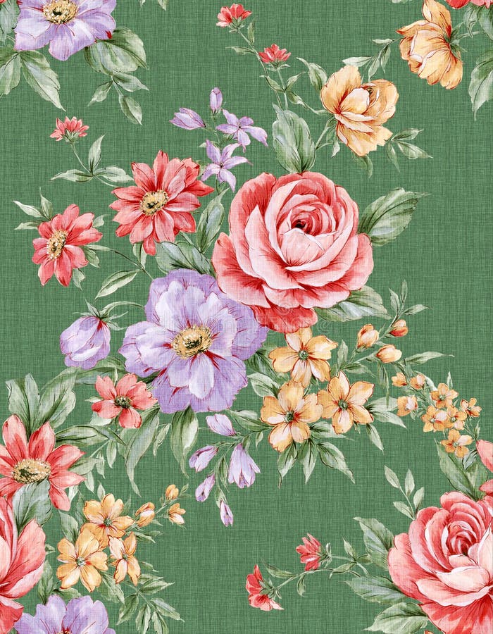 Classic Popular Flower Seamless Pattern Background Stock Illustration ...