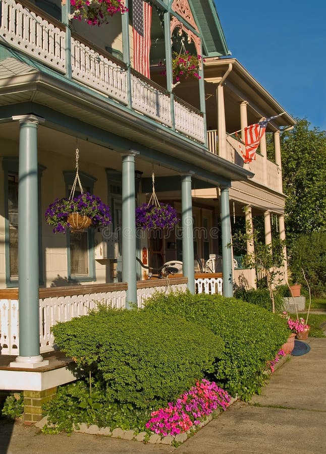 Classic Porch stock photo. Image of flag, house, residential - 5662770