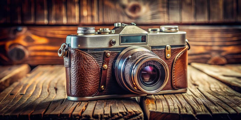 Classic Press Camera on Rustic Desk a Glimpse into Vintage Journalism ...