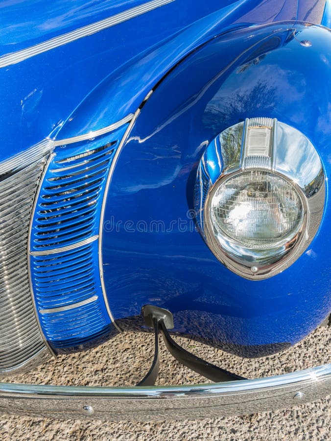 Blue 1940 Ford stock image. Image of bumper, ford, aged - 130025597