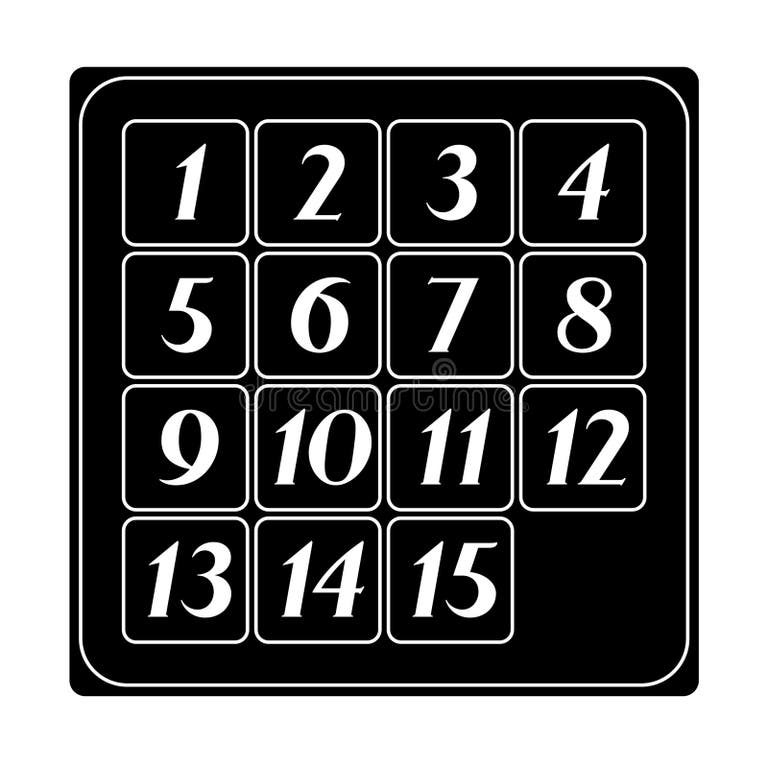 Classic 15-Puzzle Sliding Tile Game Vector Illustration Stock Vector ...