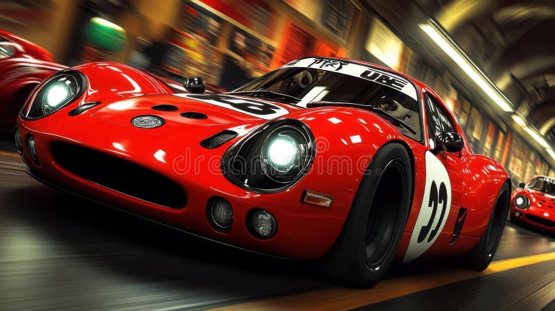 Classic Racing Car Speed Tunnel Stock Image - Image of motorsports ...