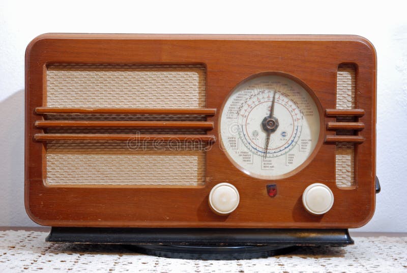 Classic radio stock photo. Image of difusion, wood, color - 12374860
