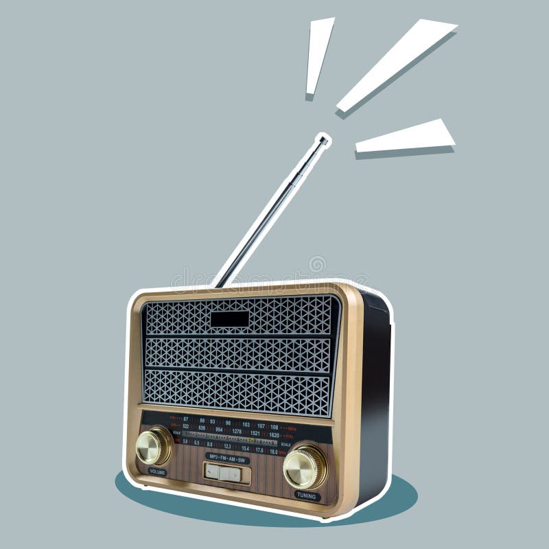 Classic radio stock illustration. Illustration of collage - 319477774