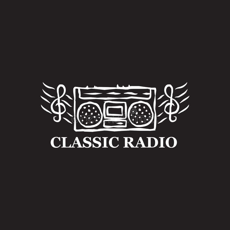 Classic Radio Logo Design Template Stock Vector - Illustration of ...