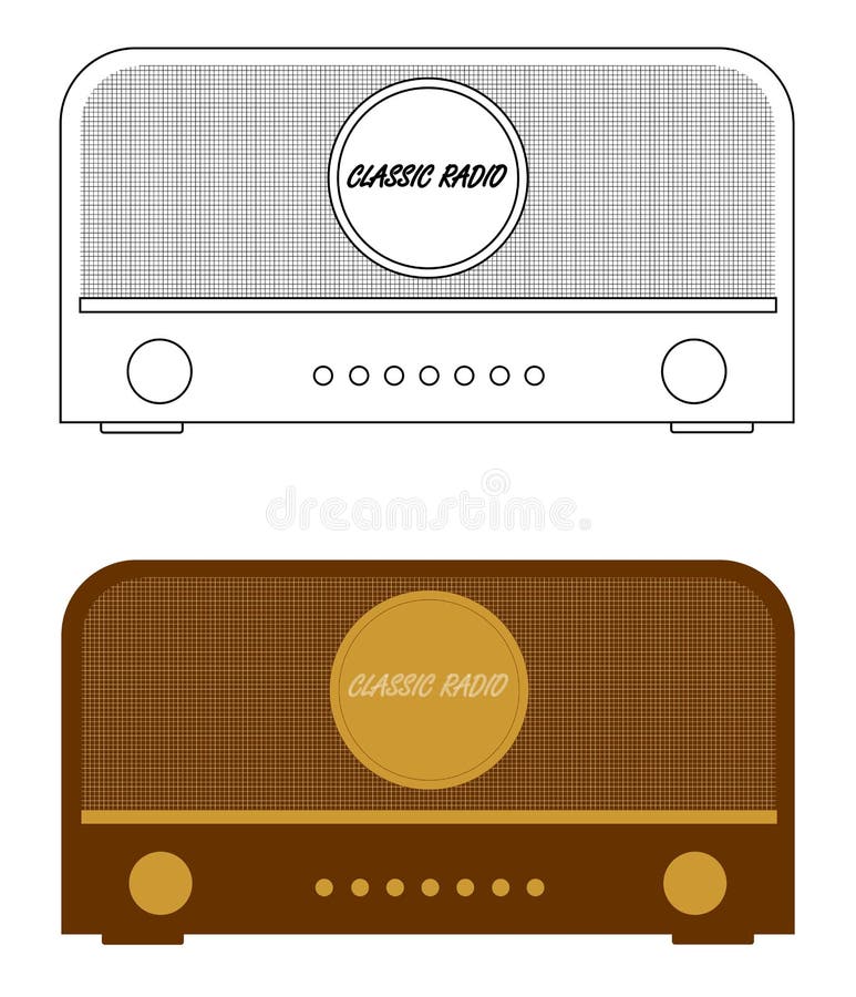 Classic radio set stock vector. Illustration of analog - 109496772