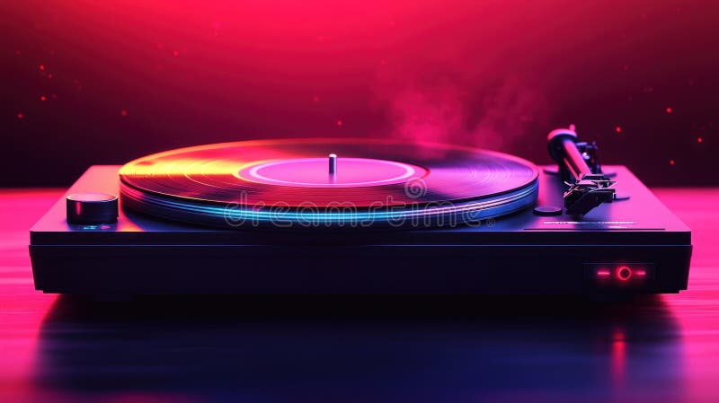 A Classic Record Player Illustrated with Sleek, Modern Details and ...