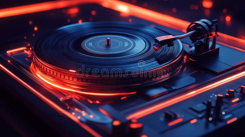 A Classic Record Player Illustrated with Sleek, Modern Details and ...