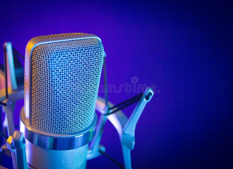 Classic Recording Studio Microphone Stock Image - Image of sound, radio ...