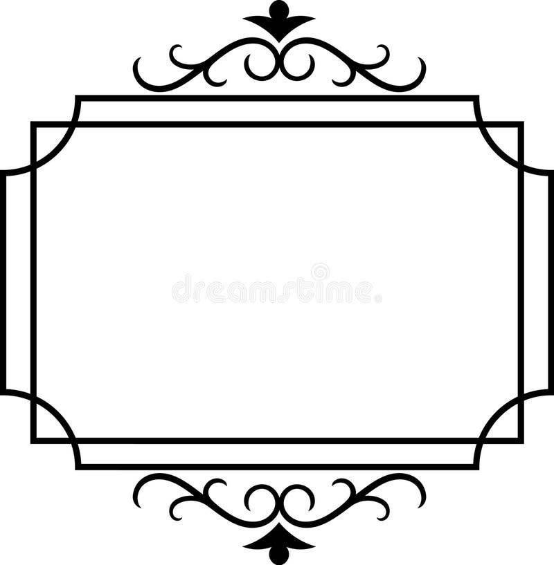 Classic Rectangular Frame Featuring a Symmetrical Floral Design at the ...