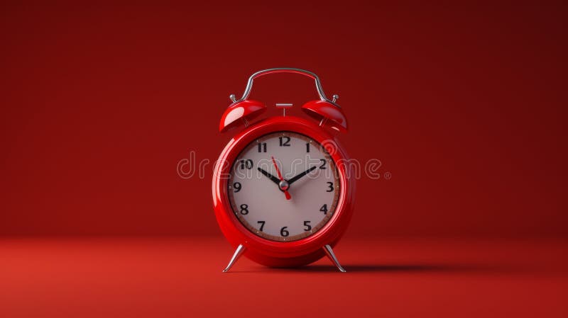The Classic Red Alarm Clock. AI Generated Stock Photo - Image of ...