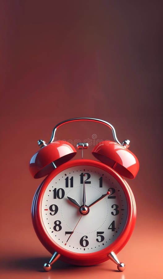Striking Visuals: Red Alarm Clock Template for Social Media Stock ...