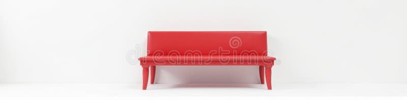 Classic Red Bench, Pristine White Backdrop Front View , Clean, Red ...