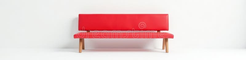 Classic Red Bench Pristine White Backdrop Front View White Background ...