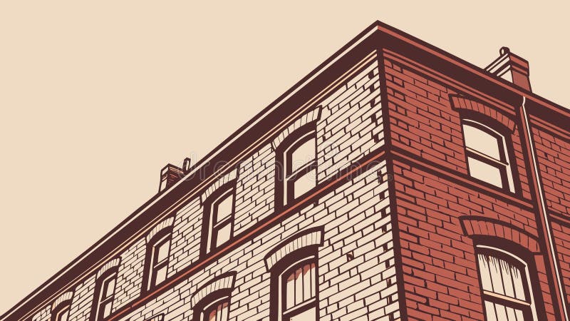 Classic Red Brick Building Low Angle Vector, Vector Design Generative ...