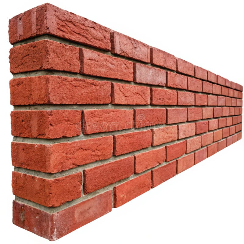 Red Brick Wall Isolated on White Background Stock Illustration ...