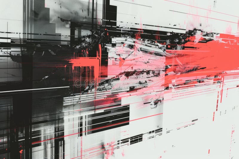 A Classic Red Building Captured in a Striking Black and White ...