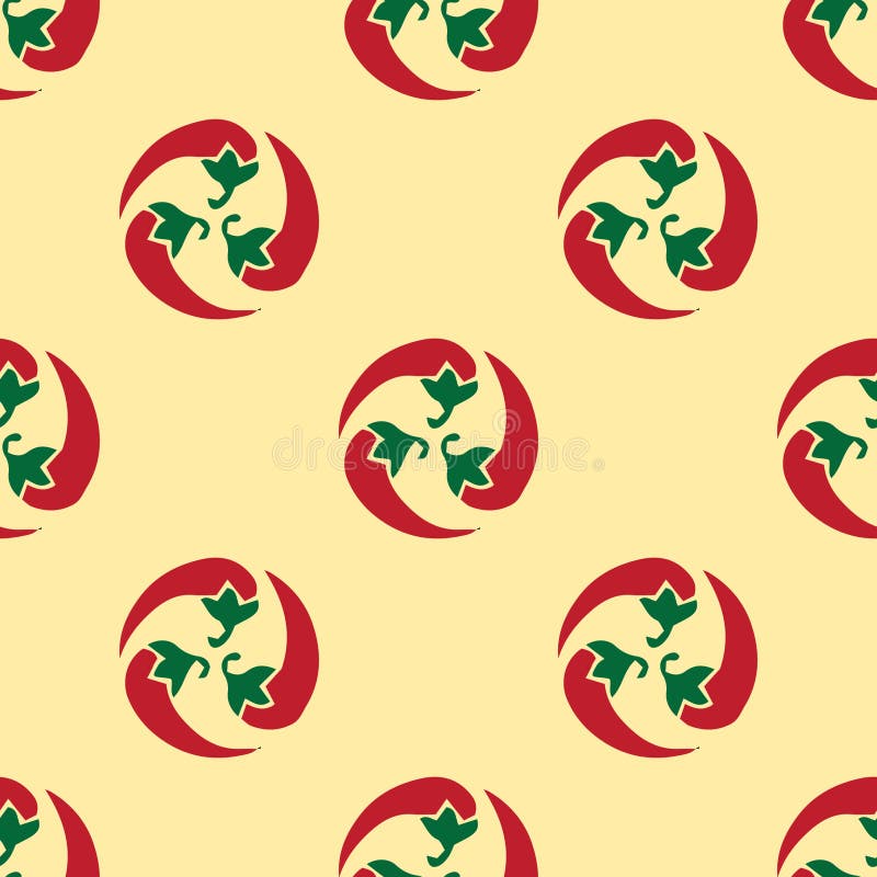 Classic Red Chili Peppers Seamless Pattern. Stock Vector - Illustration ...
