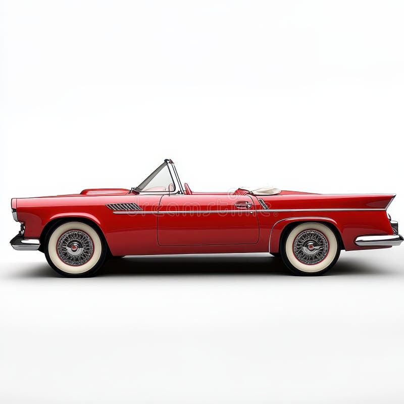 Classic Red Convertible Classic Car Profile View Stock Illustration ...