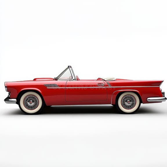 Classic Red Convertible Classic Car Profile View Stock Illustration ...